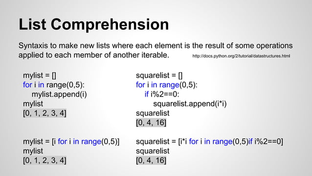 List comprehensions | PDF