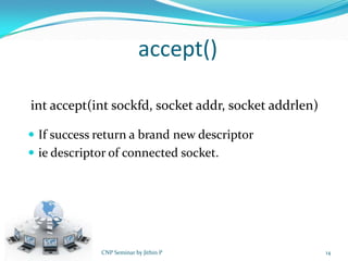 Listen and accept function | PPTX