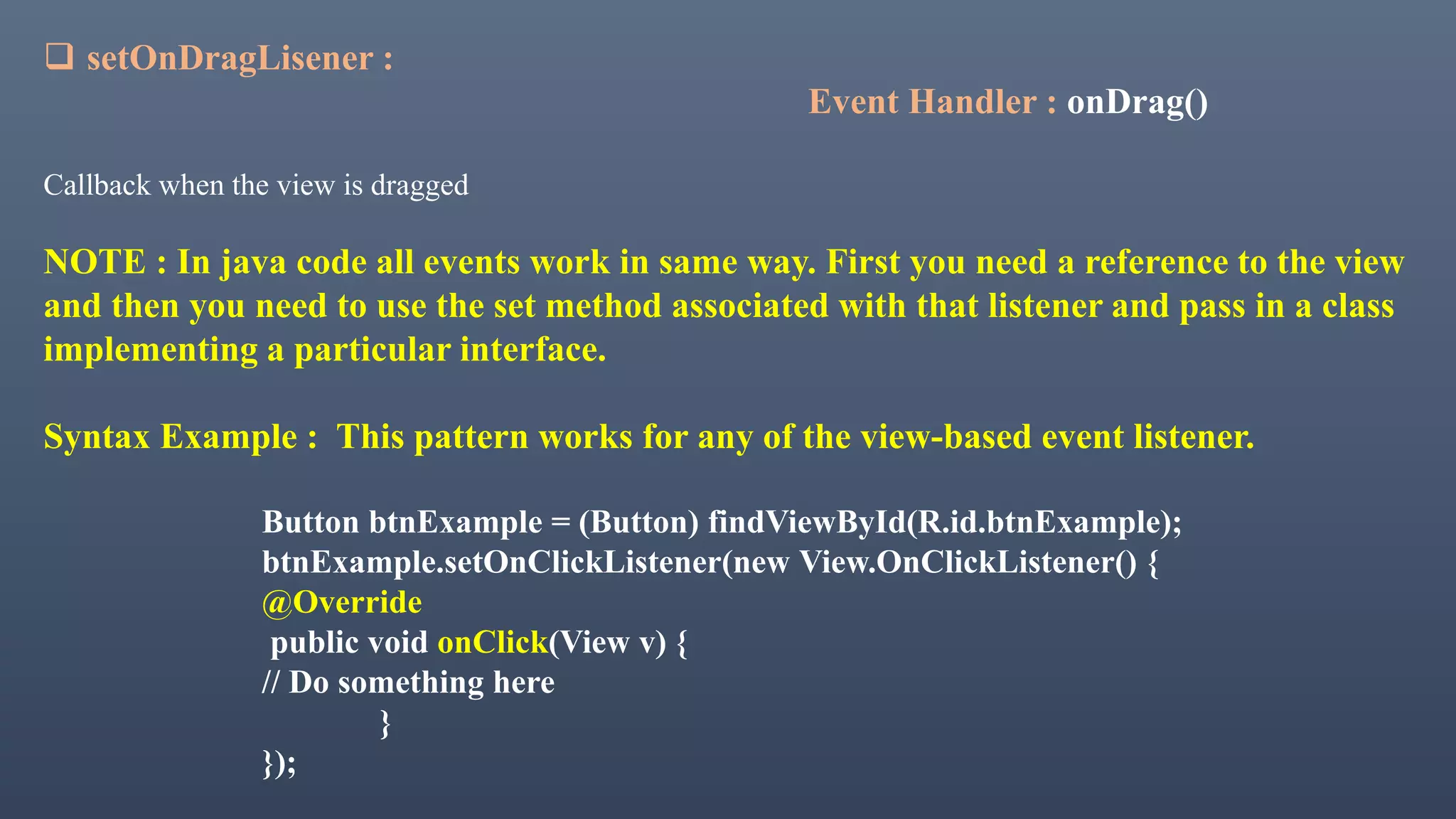 Androd Listeners | PPTX