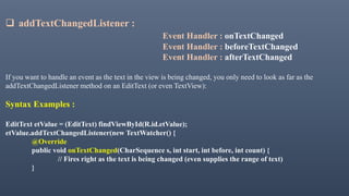 Androd Listeners | PPTX