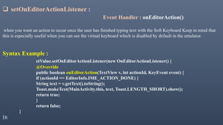 Androd Listeners | PPTX