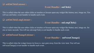 Androd Listeners | PPTX