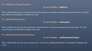 Androd Listeners | PPTX