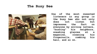 Types of Listeners ppt from English subject | PPTX