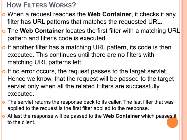 Listeners and filters in servlet | PPT
