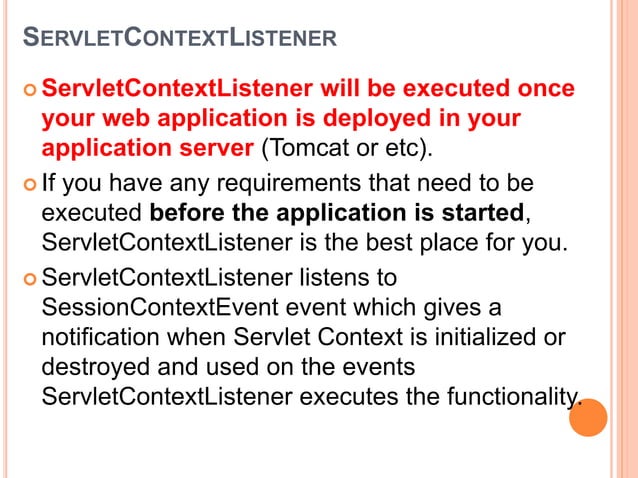 Listeners and filters in servlet | PPT