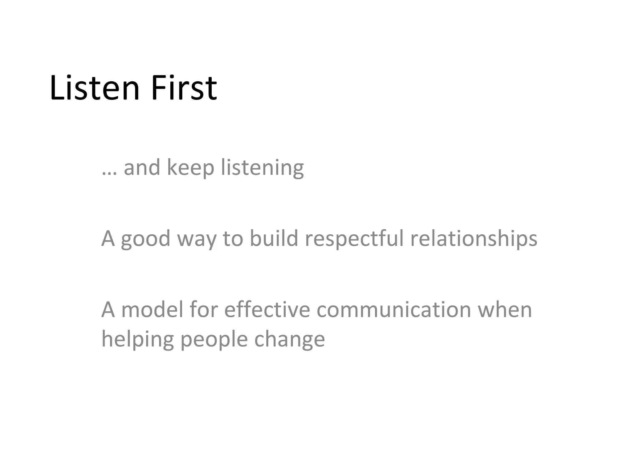 Listen first | PPT