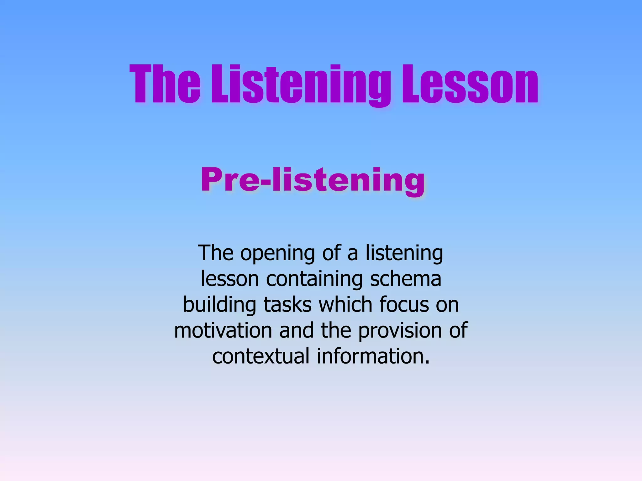 Teaching Listening Comprehension | PDF