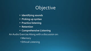 Listening is the main aim of the presentation | PDF | Science