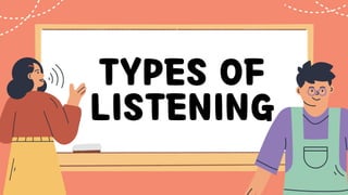 Types of listening- Listening for gist, specific information, detailed ...