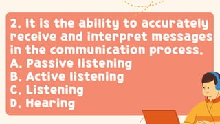 Types of listening- Listening for gist, specific information, detailed ...