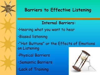 Listening Skills and Barriers to Listening | PPT