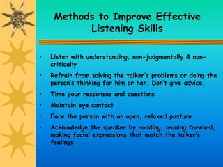 Listening Skills and Barriers to Listening | PPT
