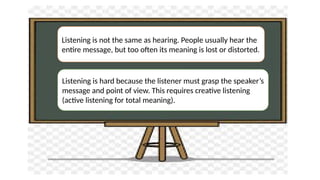 Listening and Characteristics of a Good Listener | PPTX