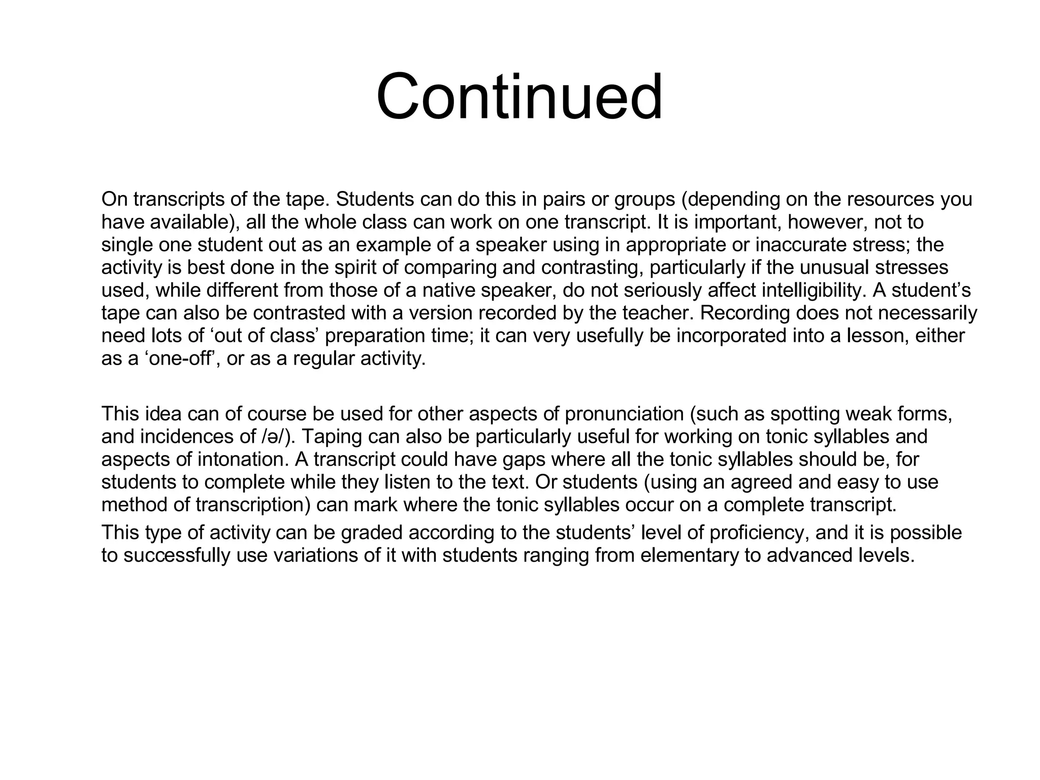 Listening And Transcribing | PPT