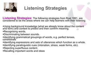 Listening Pre Listening & Post Listening | PPT