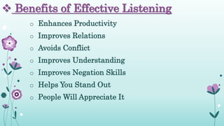 Effective Listening Skills Ppt