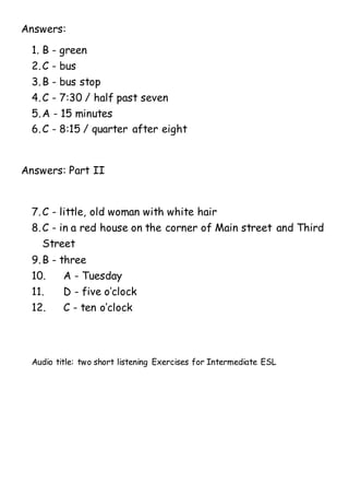 English 3 - Listening worksheet 4 | DOCX