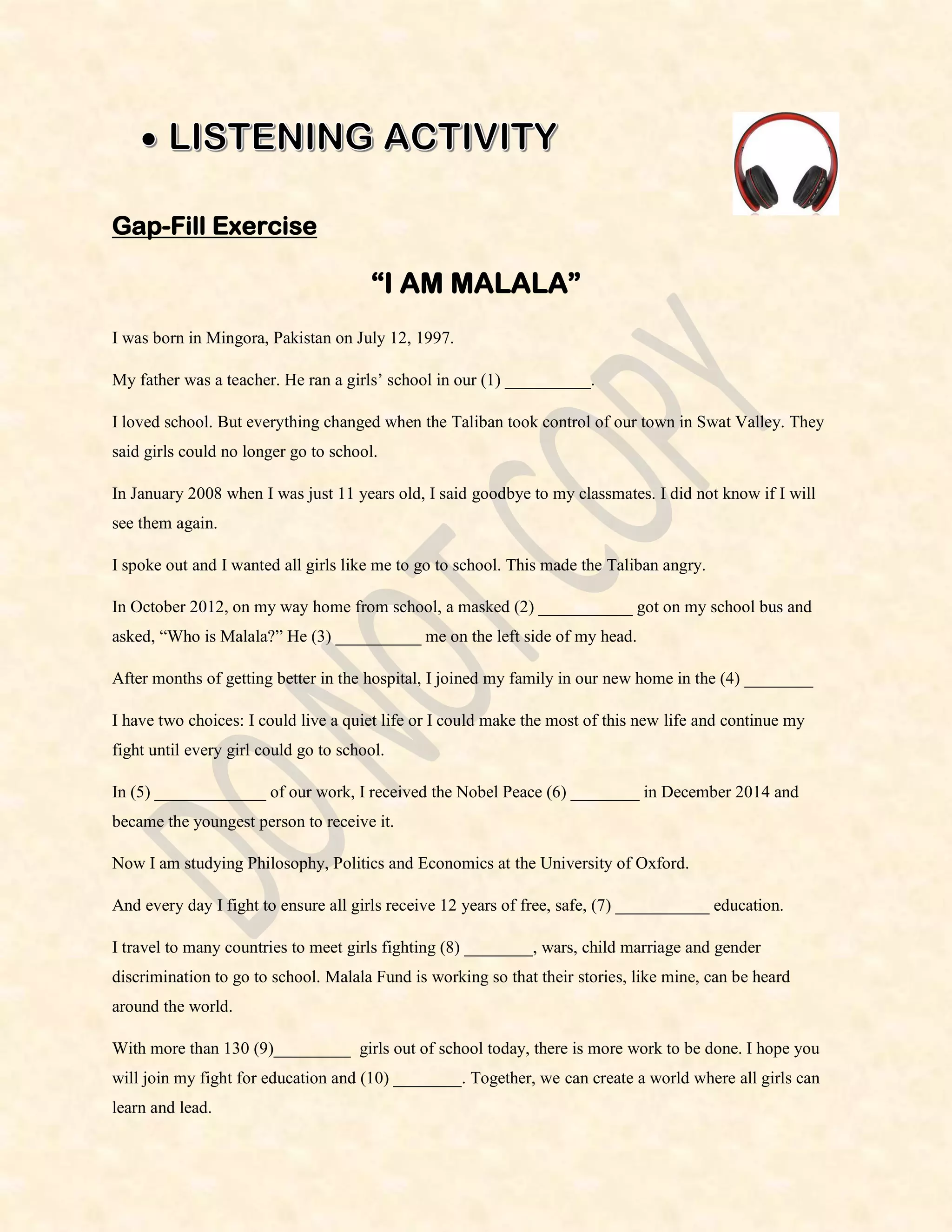 Listening Activity -- YOUNG HEROES | PDF