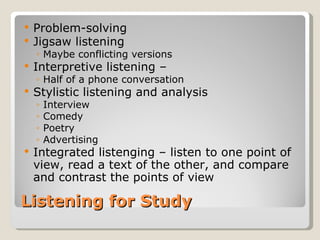 Listening and listening assessment | PPT | Educational Assessment ...