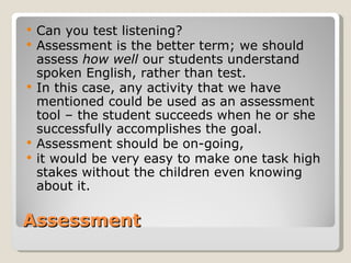 Listening and listening assessment | PPT | Educational Assessment ...