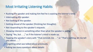 Listening and Nonverbal Communication | PPTX