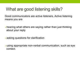 Listening and questions | PPTX