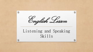Listening and speaking | PPTX
