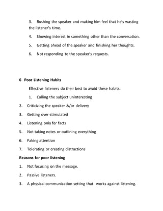 Listening and speaking | DOCX
