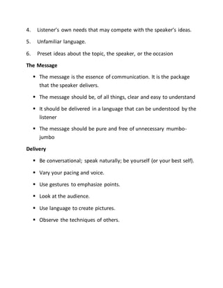 Listening and speaking | DOCX