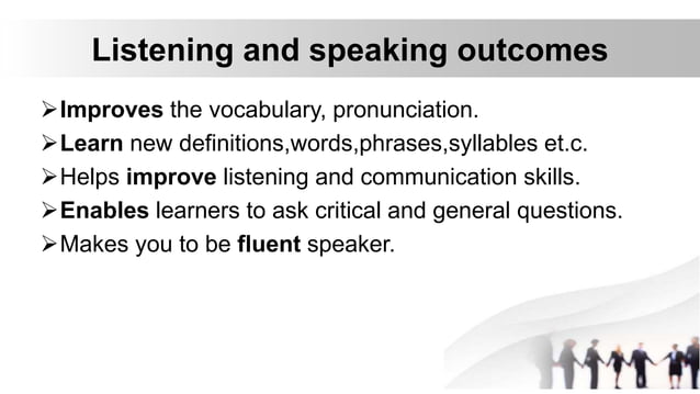 Listening and speaking | PPTX | Education