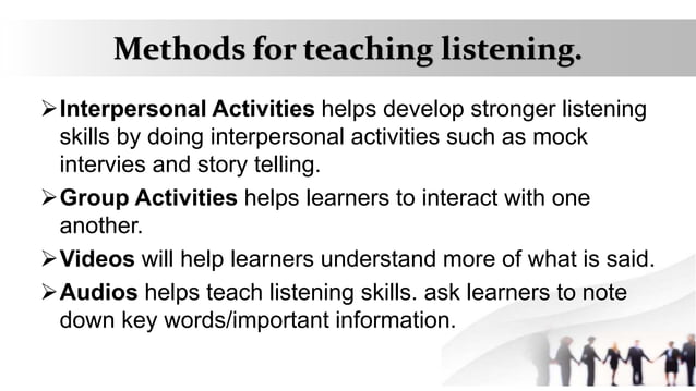 Listening and speaking | PPTX | Education