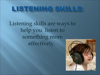 Listening and speaking skill | PPT