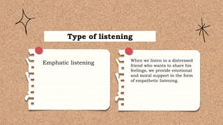 Listening, Types, Stages, Tips, Challenges | PPT