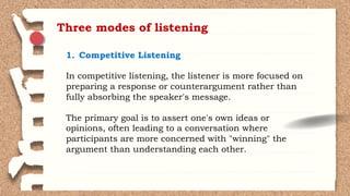 Listening, Types, Stages, Tips, Challenges | PPT