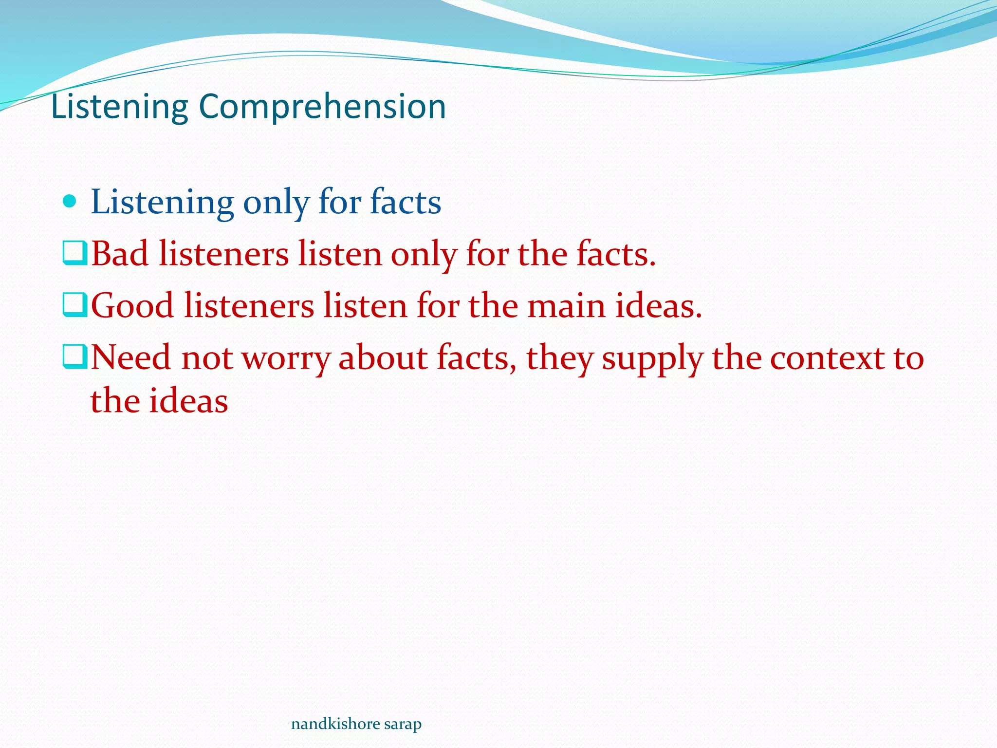 Listening comprehension | PPT
