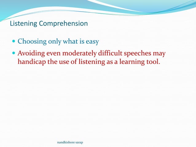 Listening comprehension | PPT