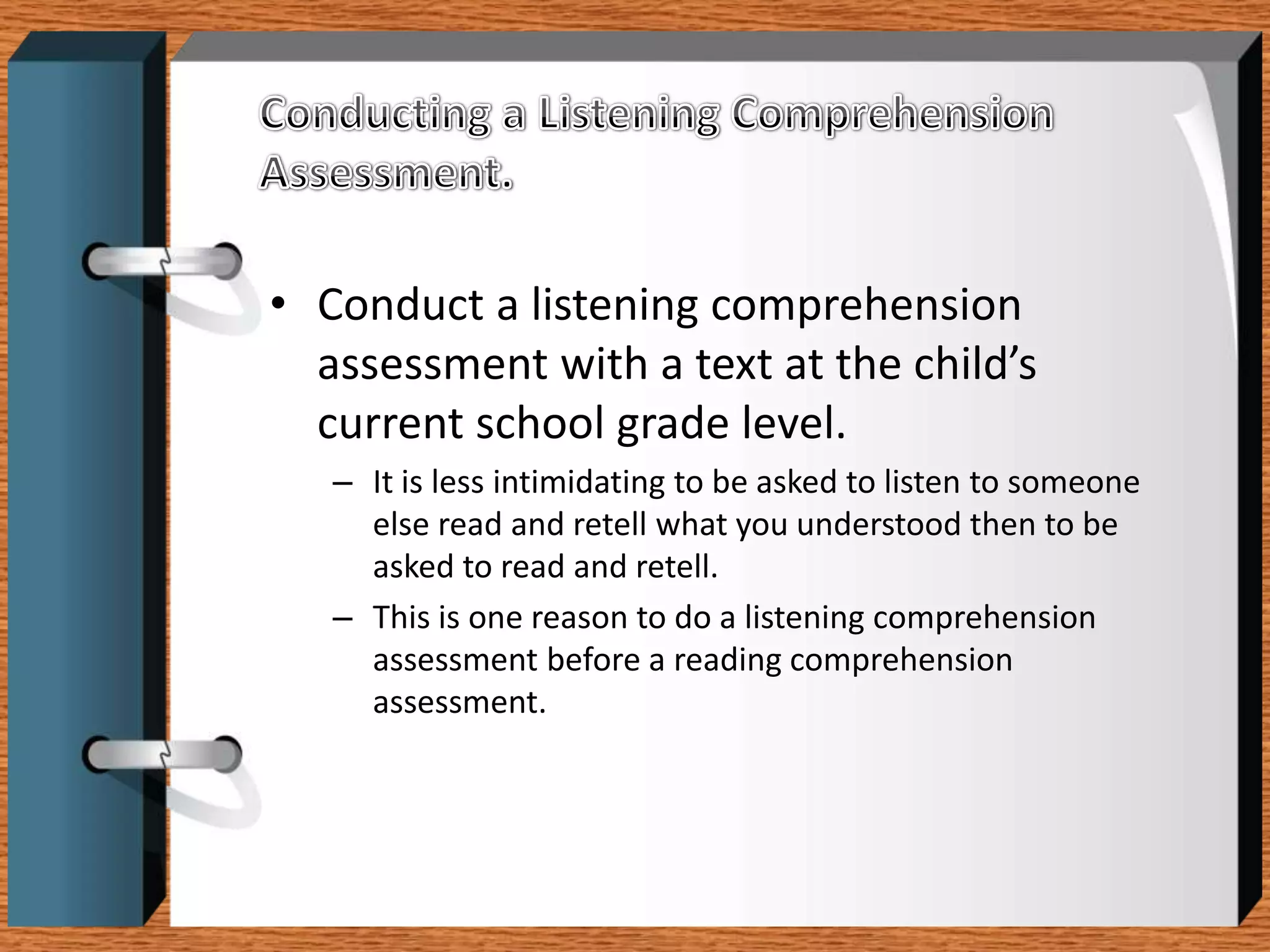 Listening comprehension assessment how to make | PPT