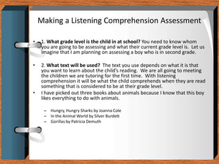 Listening comprehension assessment how to make | PPT