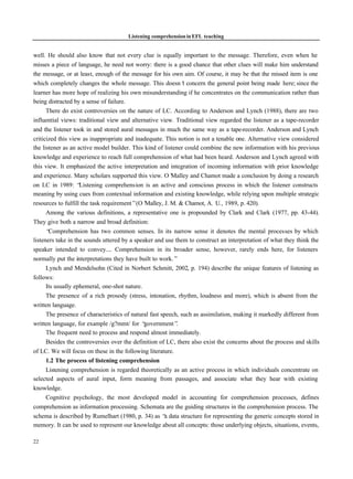 Listening Comprehension in EFL Teaching | PDF