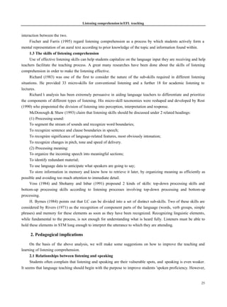 Listening Comprehension in EFL Teaching | PDF