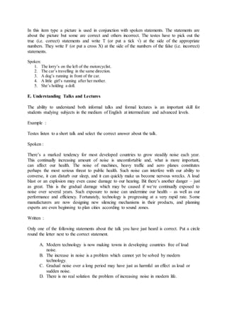 Listening comprehension test | DOCX