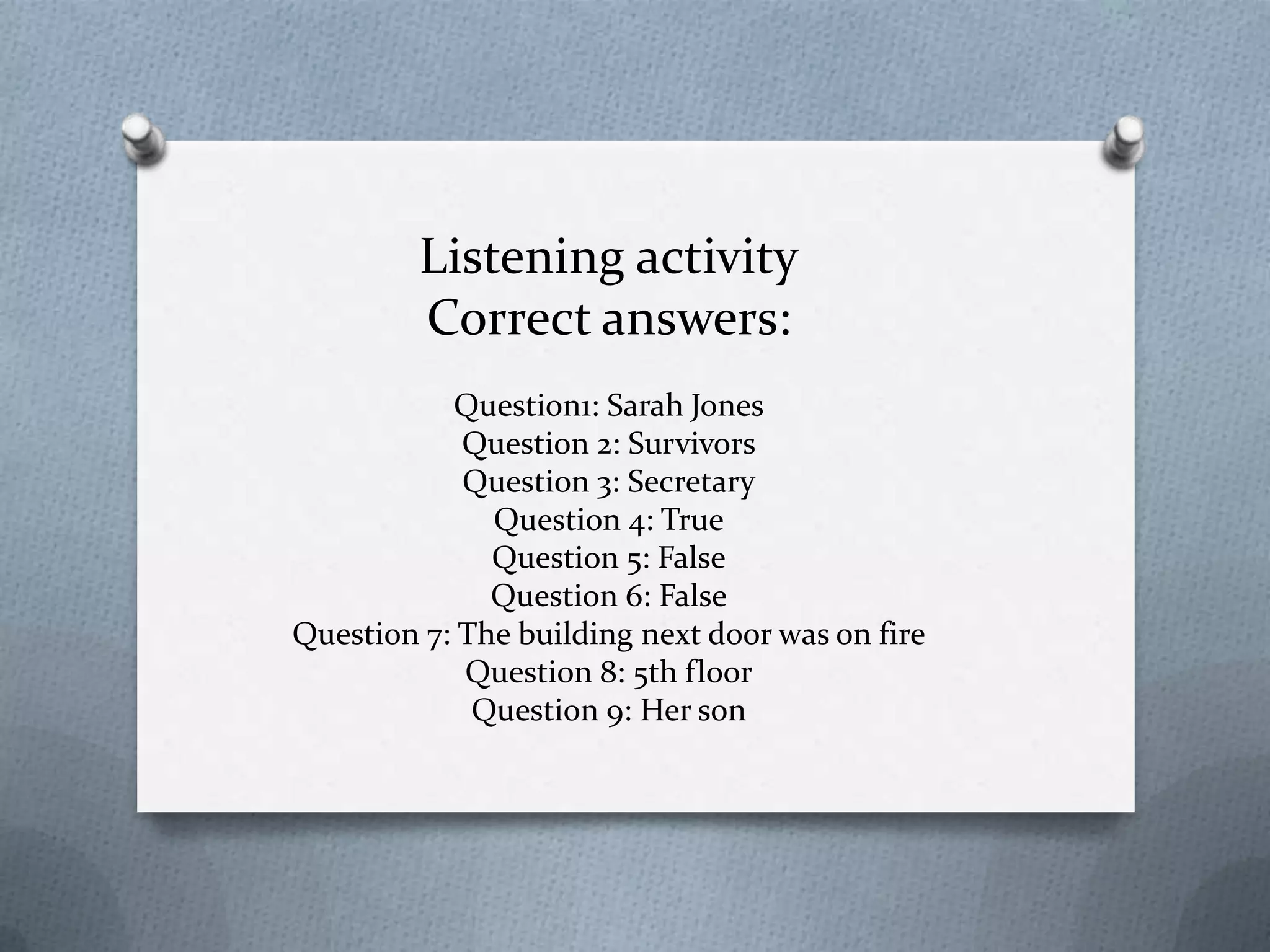 Listening correct answers | PPTX