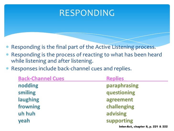 Listening effectively