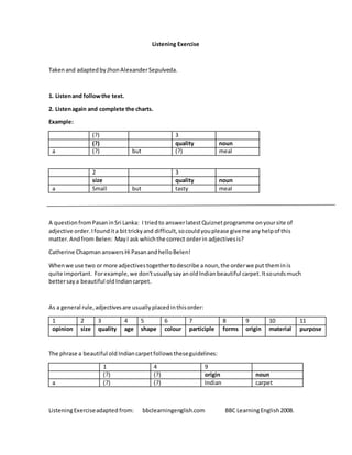 Listening exercise Jhon Alexander Sepulveda | DOCX