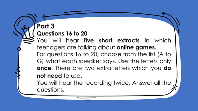 Listening Exercises for form 4 and form 5 SPM | PPT