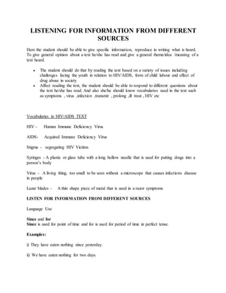 Listening for information from different sources | DOCX