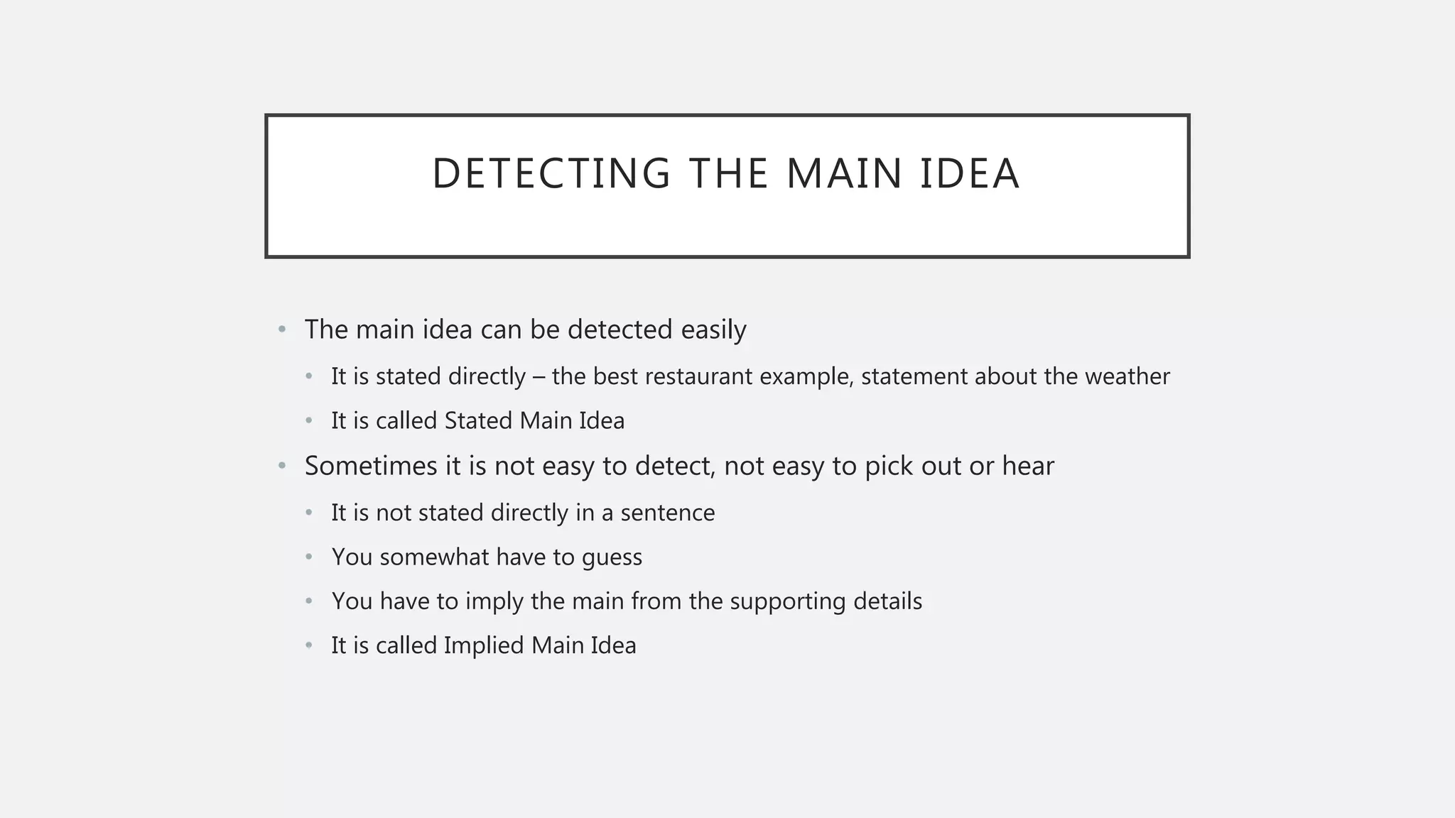 Listening for main idea & supporting details | PPTX