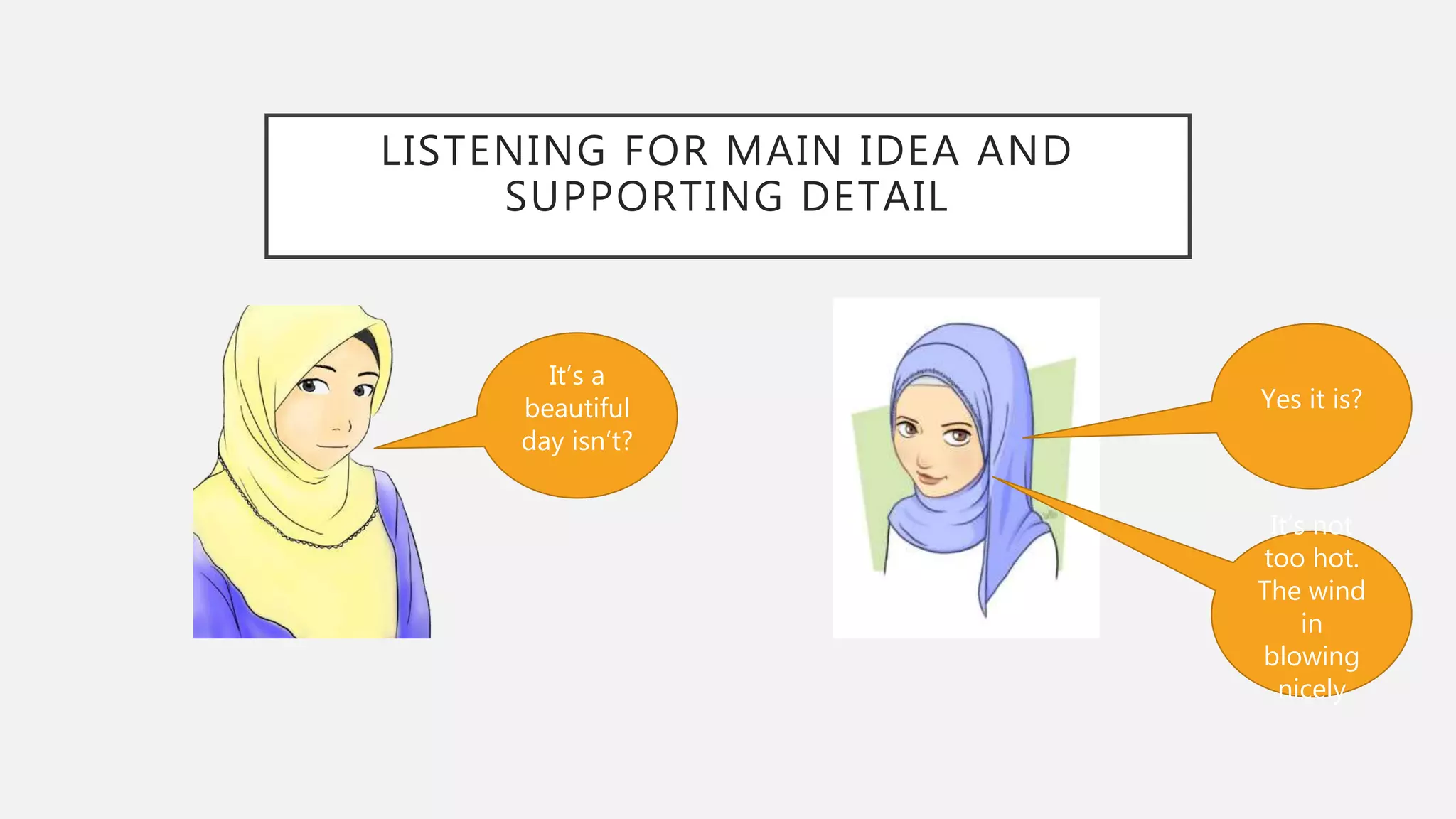 Listening for main idea & supporting details | PPTX