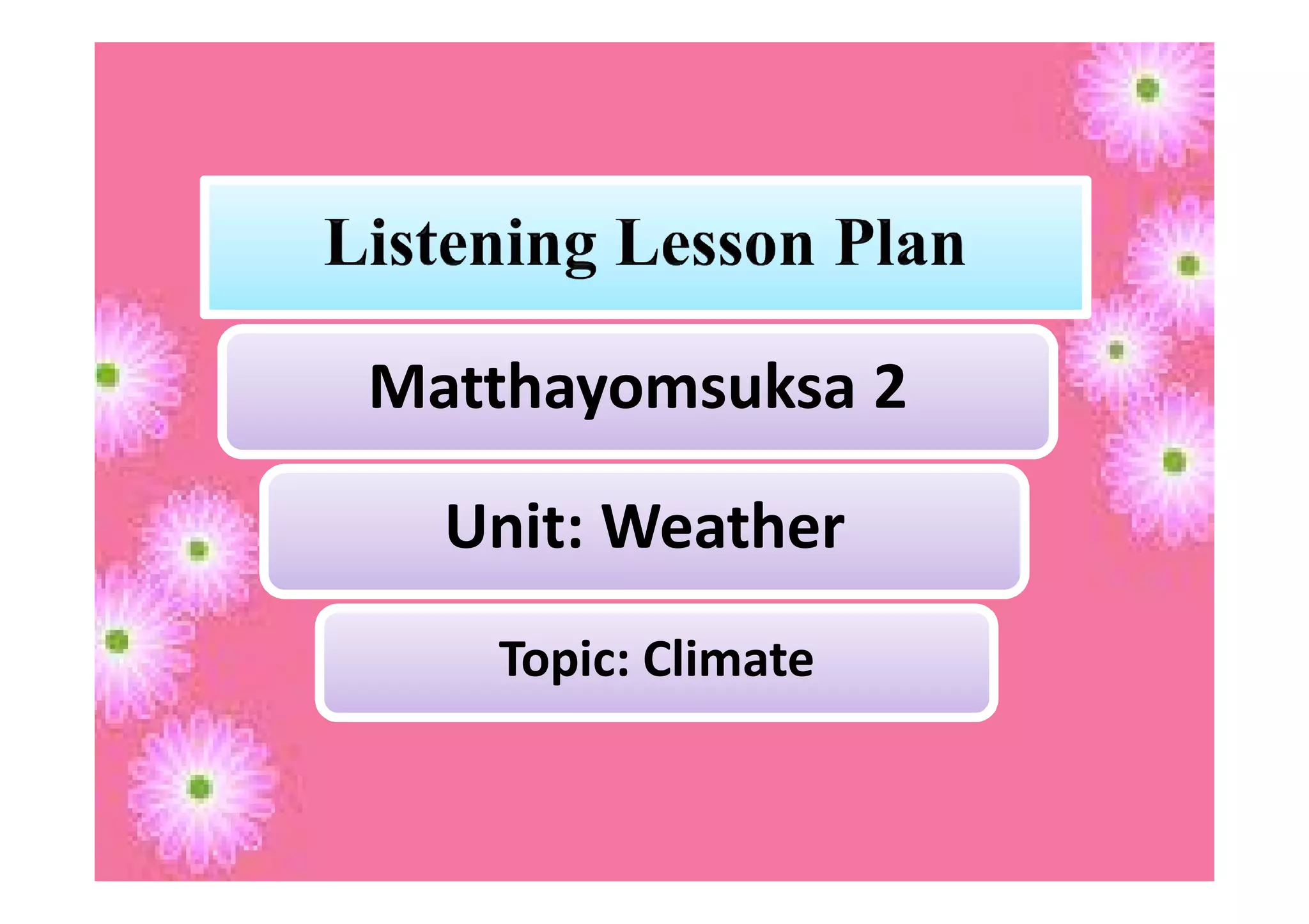 Listening lesson plan | PDF